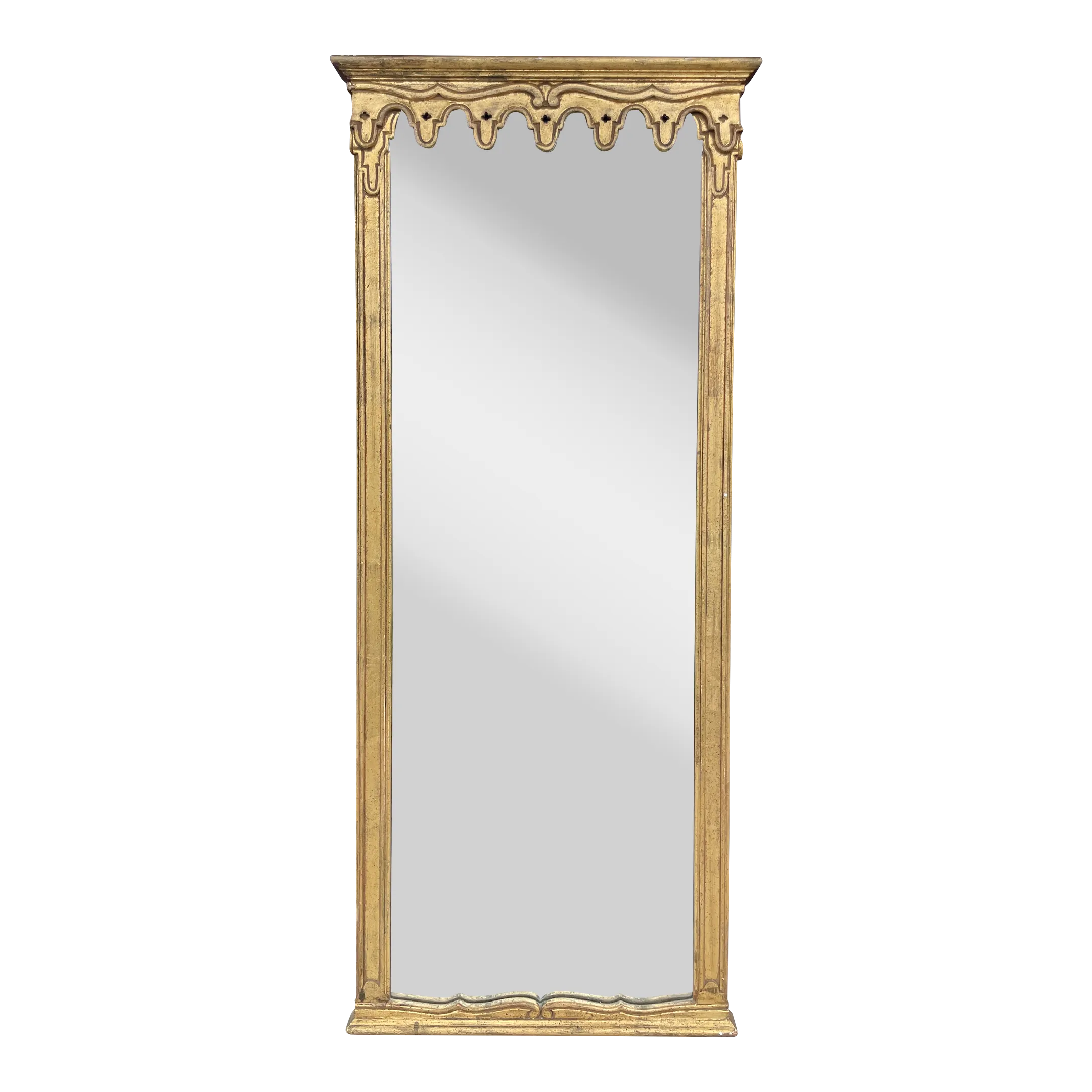 Gothic Revival Gold Gilt Italian Wall Mirror | Chairish
