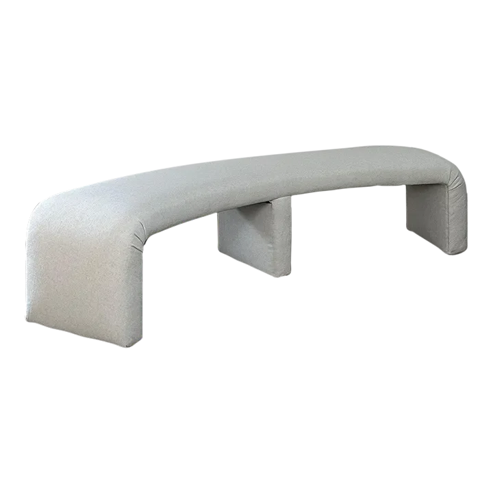 Handcrafted Curved Waterfall Bench | Chairish