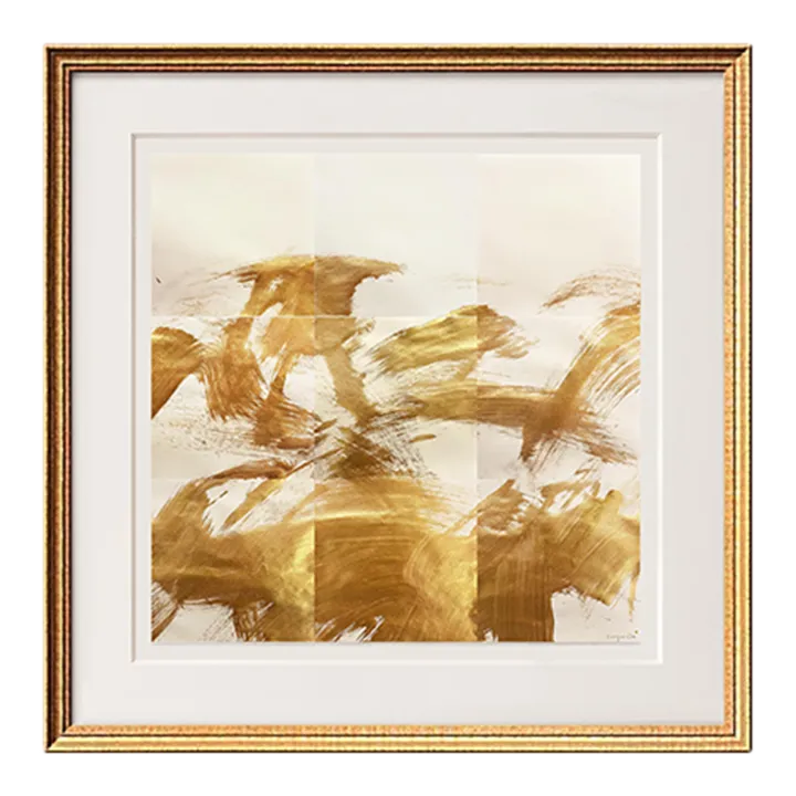 Sumi Ink Painting Golden Flow No.2 by Fanyu Lin | Chairish