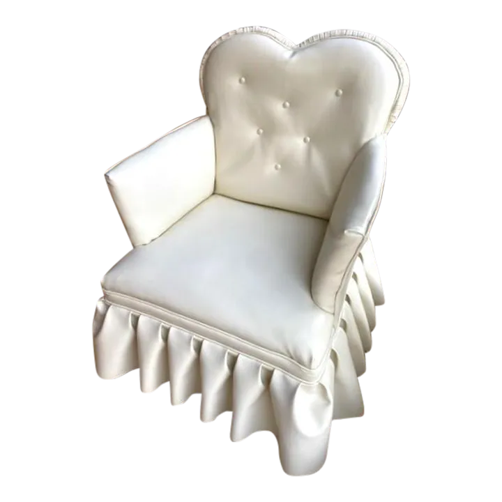 Vintage Heart Shaped Boudoir Chair | Chairish