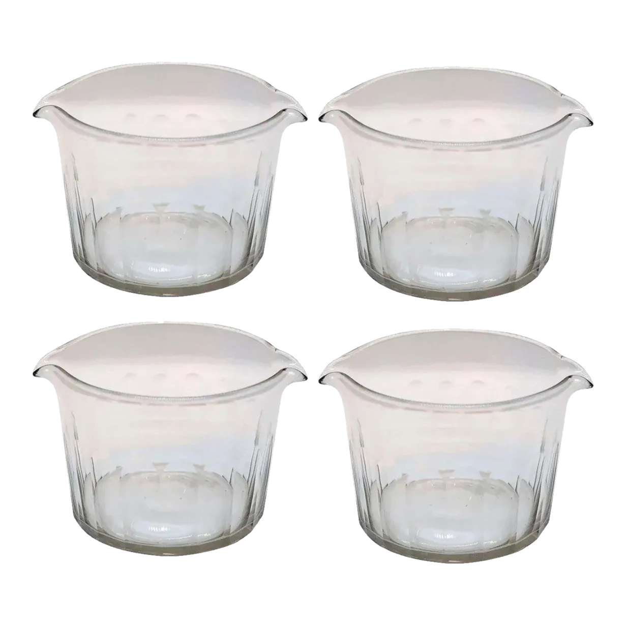 Four English Regency Glass Double-Lip Wine Rinsers | Chairish