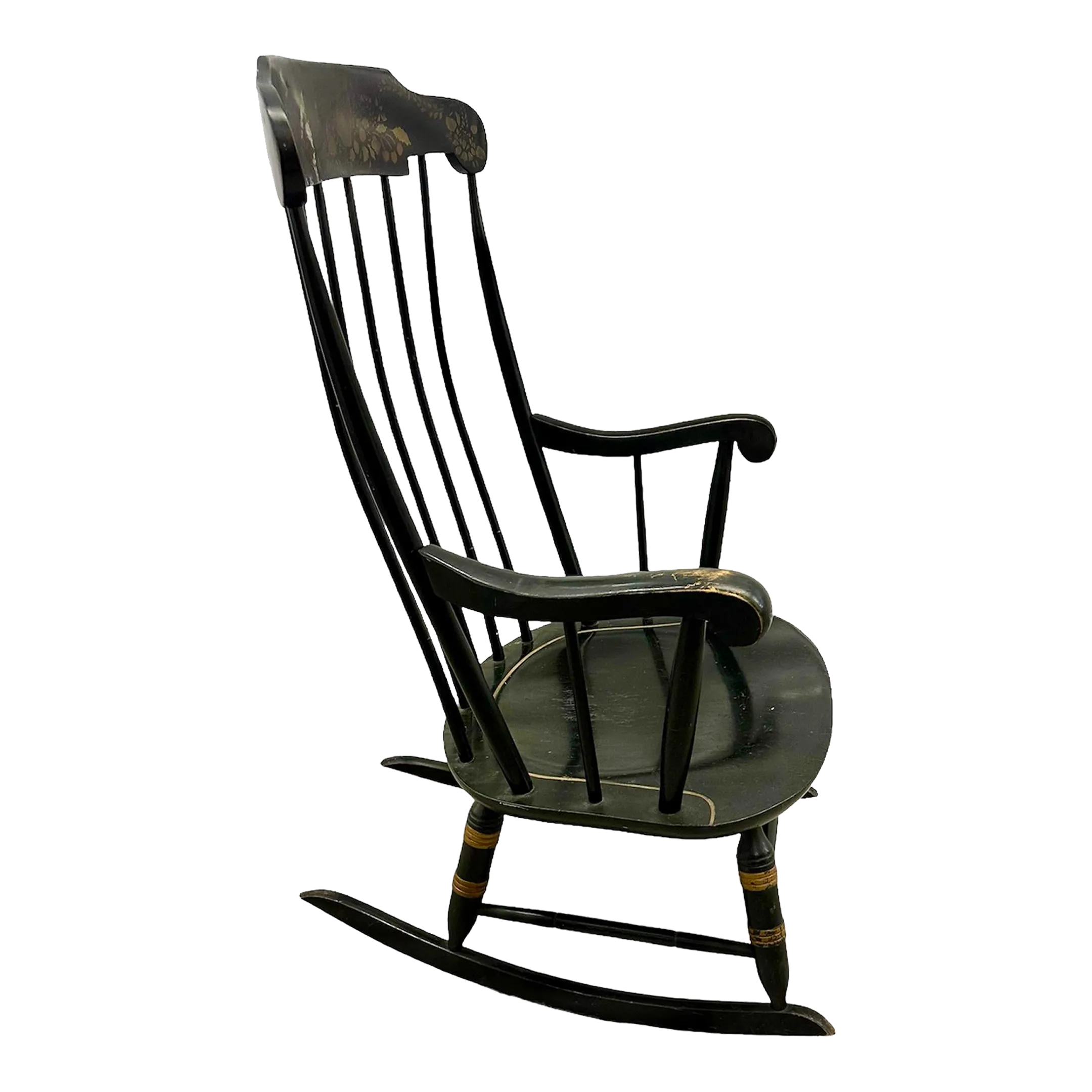 1920s Nichols and Stone Windsor Handmade Spindle Back Rocking Chair ...