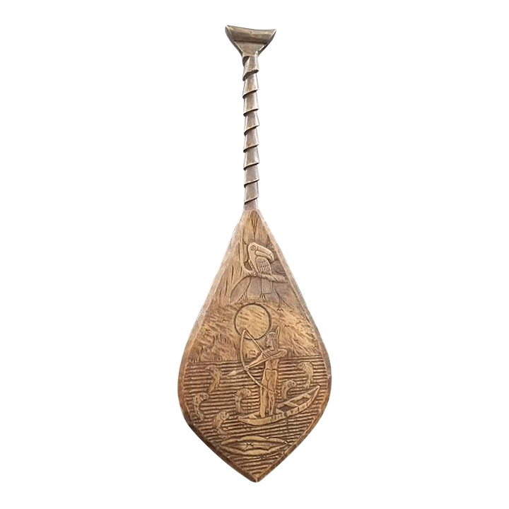 Unique Wooden Decorative Boat Paddle With Relief Carvings From Manaus ...