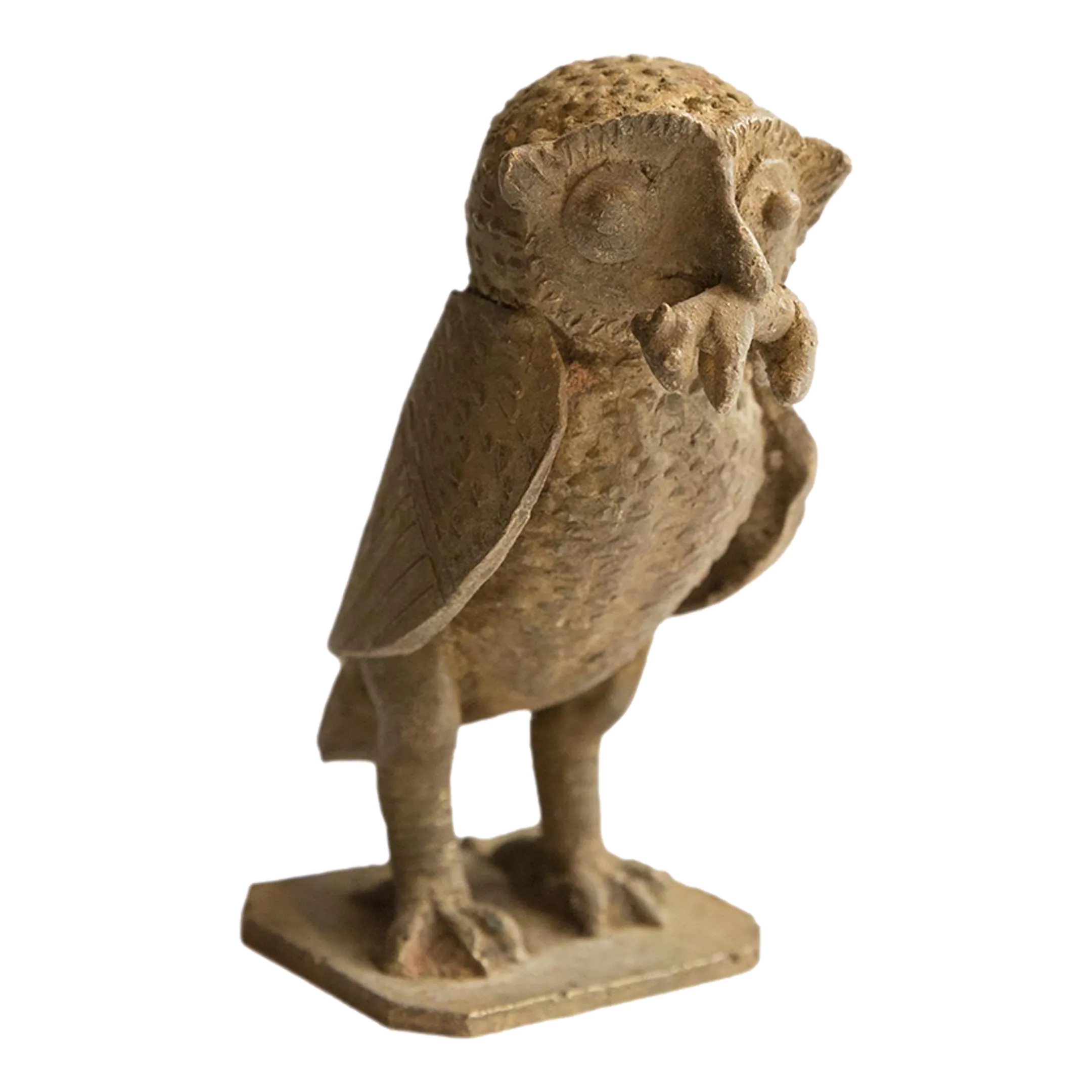 Vintage African Owl With Rat Sculpture | Chairish