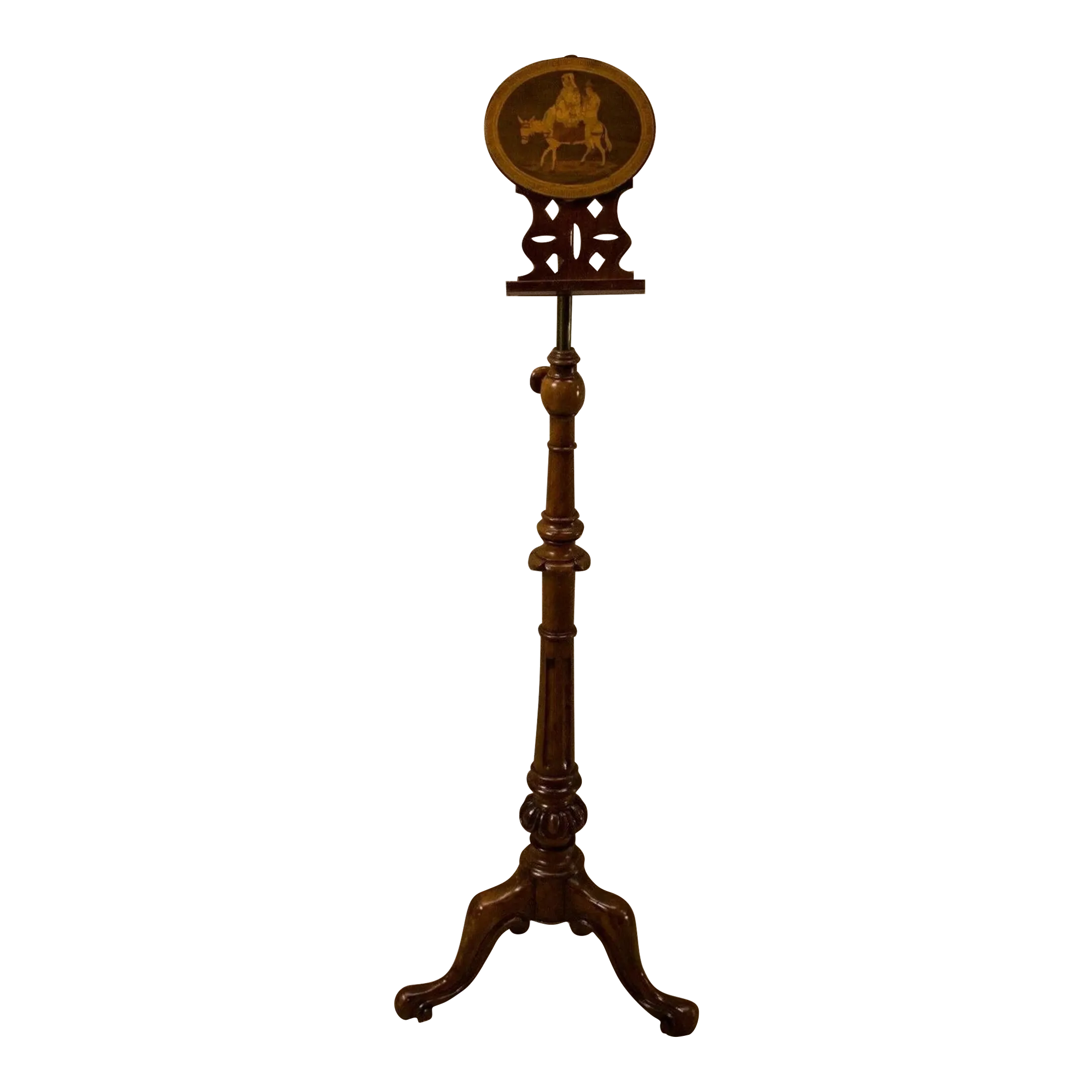 Mid 19th Century Adjustable Victorian English Music Stand With Inlaid ...