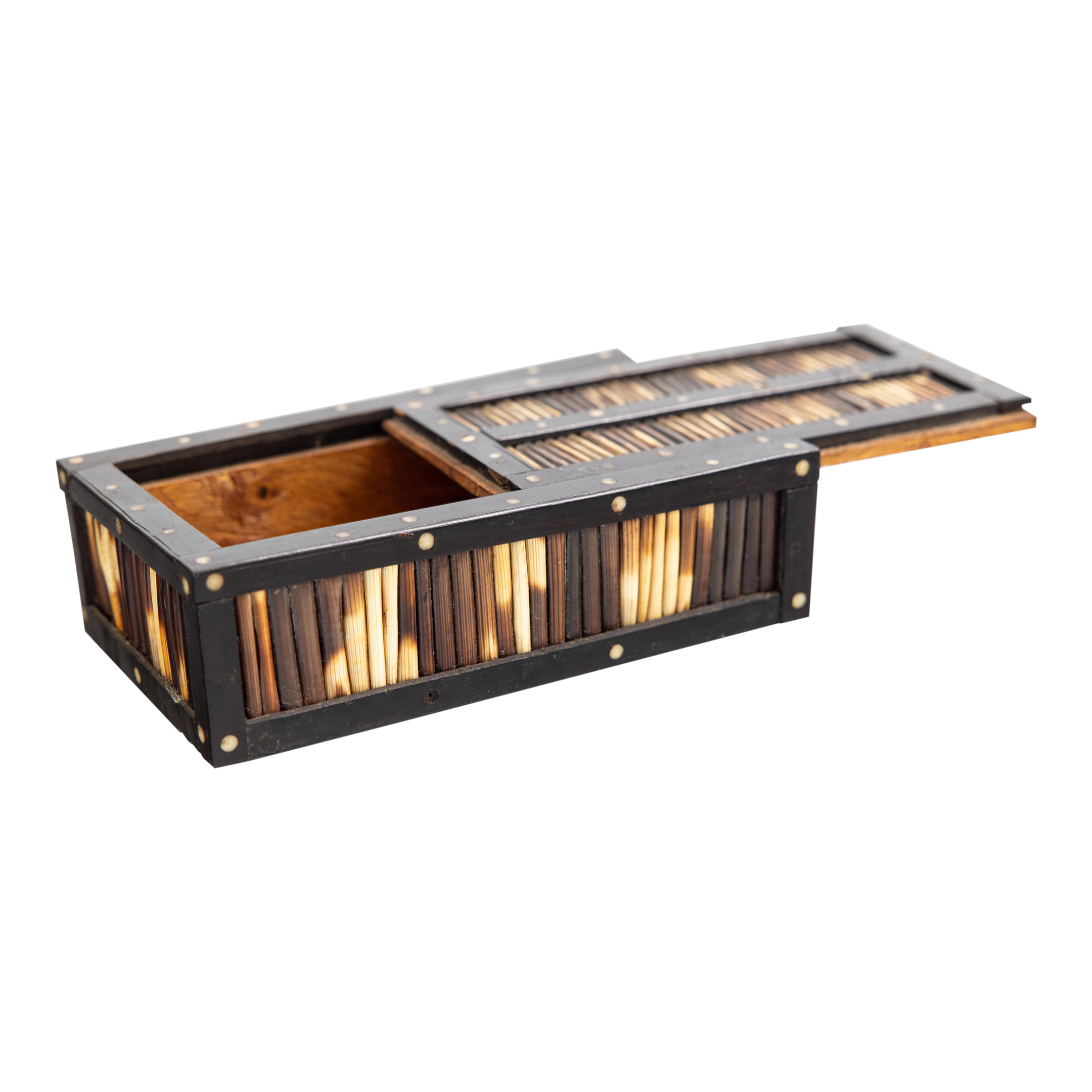 Antique Anglo Indian Ebony & Porcupine Quill Box | Chairish