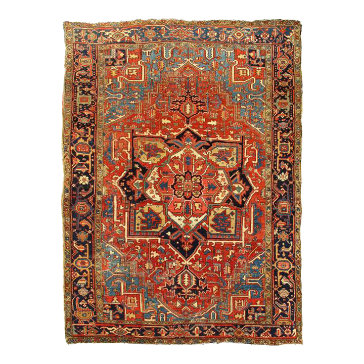 1920s Rust Persian Antique Heriz Rug | Chairish