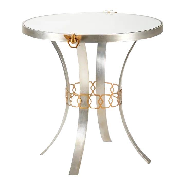 Bauer Side Table - Silver | Chairish