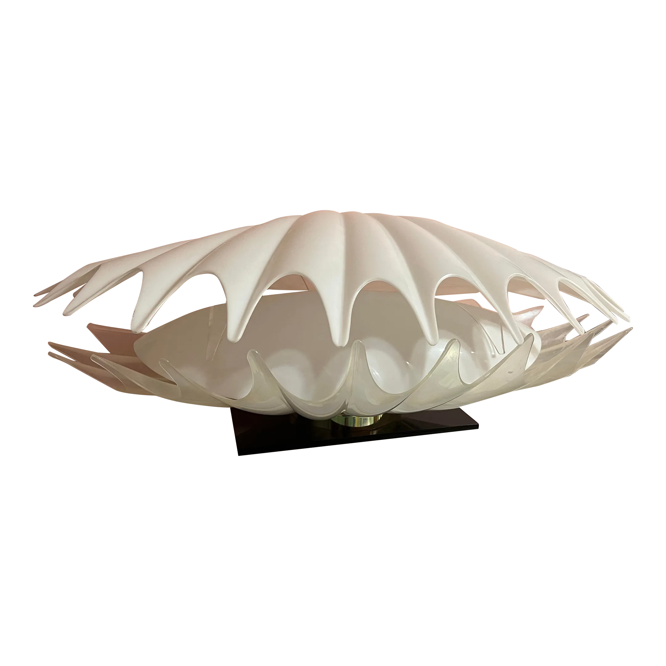 1970 Rougier Acrylic Shell Clam Lamp, Made in Canada | Chairish