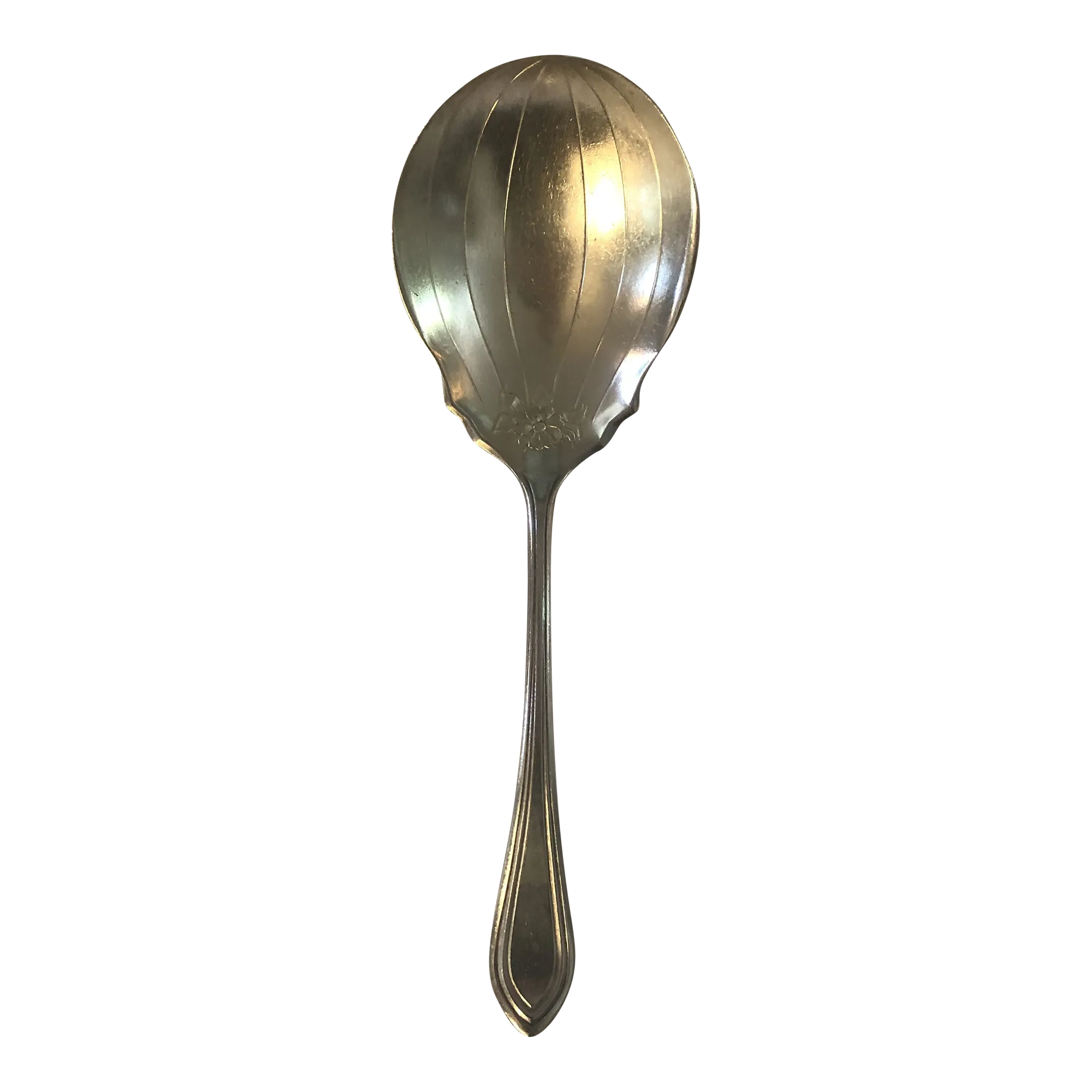 Circa 1880’s Ornate Silver Plate Serving Spoon | Chairish