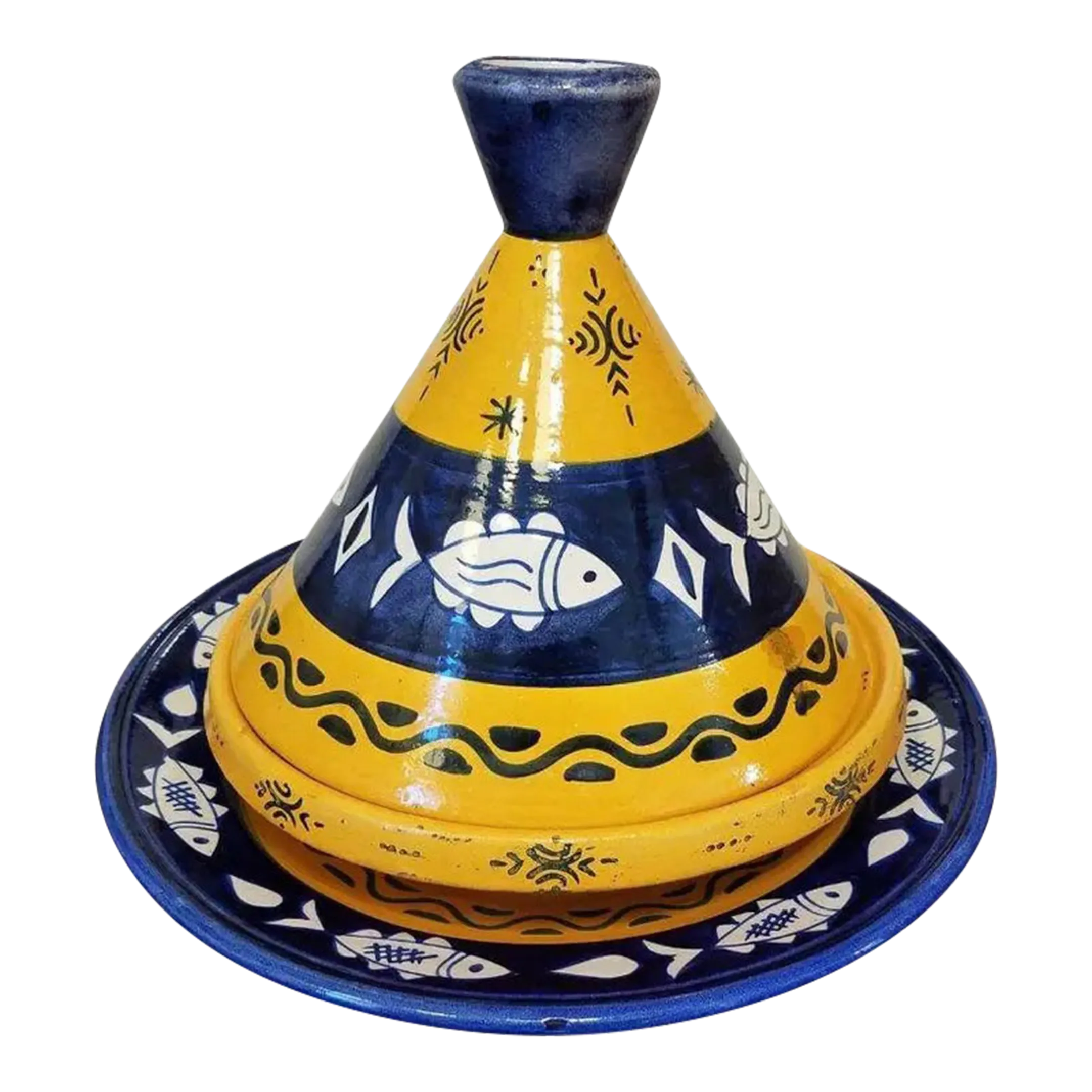 3pc. Large Decorative Moroccan Tagine Pot | Chairish