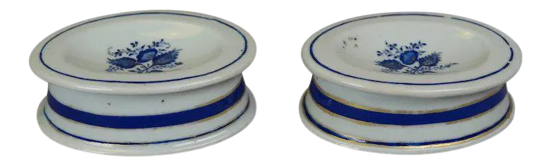 18th Century Chinese Export Porcelain Salt Cellars - A Pair | Chairish