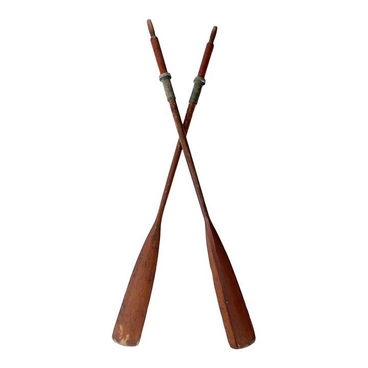 Vintage Wooden Oars Pair | Chairish