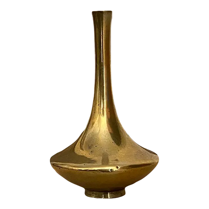 Mid 20th Century Japanese Metal Vase | Chairish