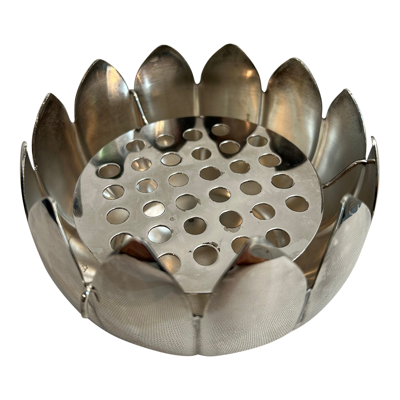 Vintage Leonard Silver Plate Lotus Flower Frog | Chairish