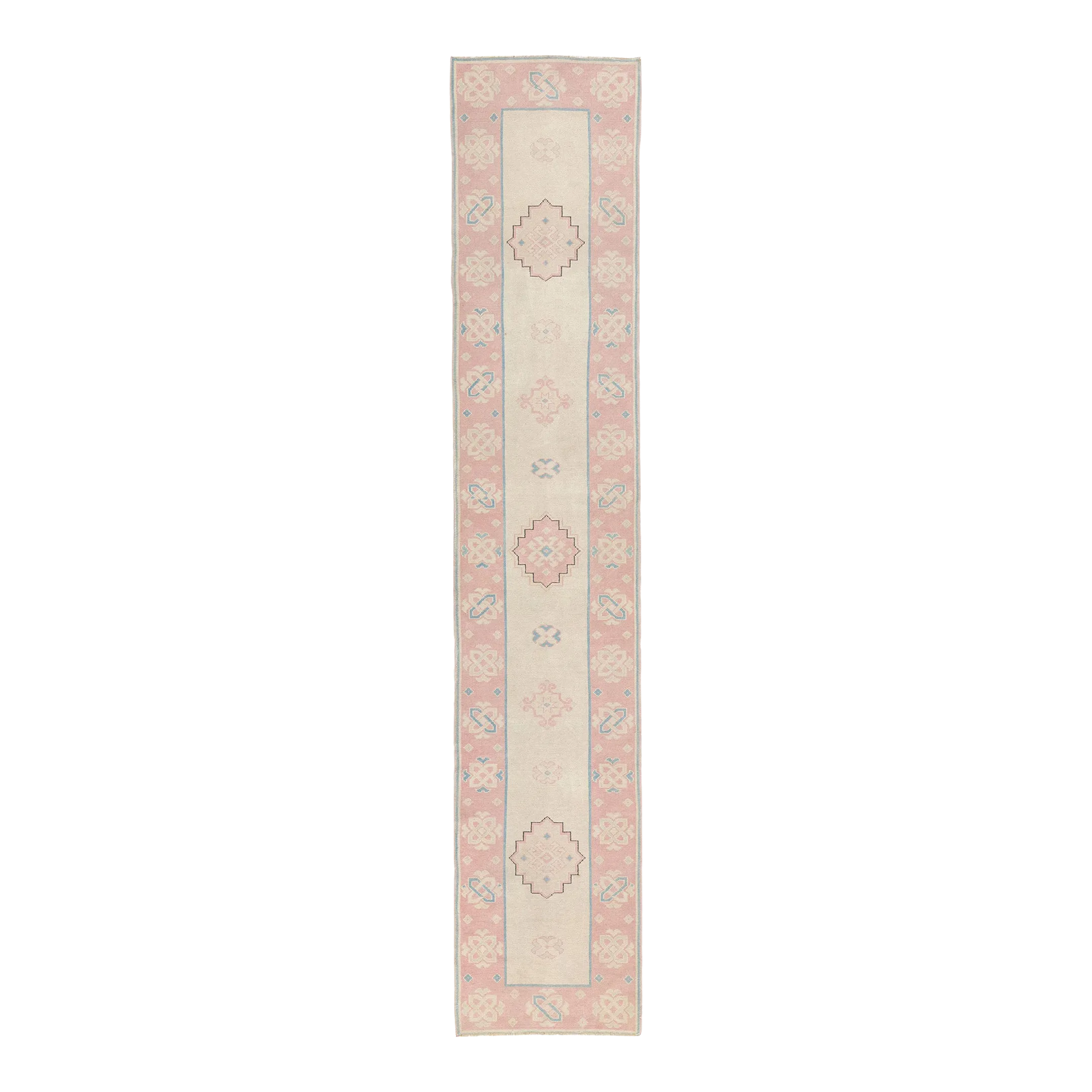 Vintage Pink Persian Hamadan Rug Runner - 02'04 X 12'02 | Chairish