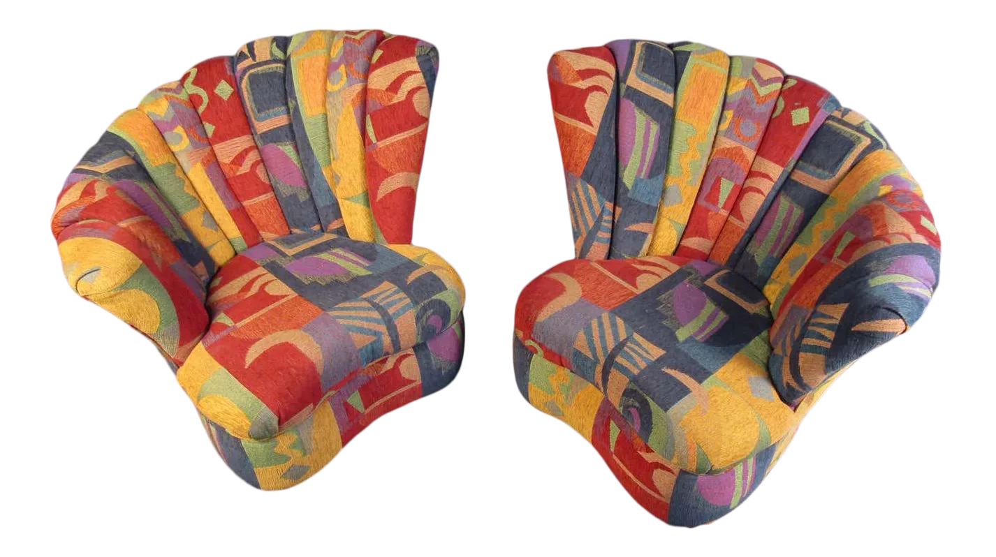 Colorful Mid-Century Modern Designer Club Chairs | Chairish