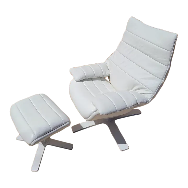 Modern Italian Re-Vive Lounge Chair and Ottoman by Natuzzi Newly ...
