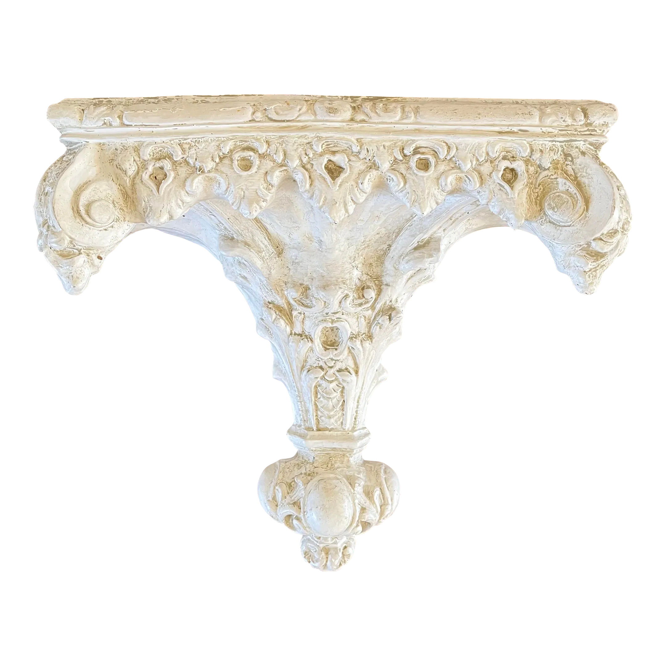 Late 20th Century Architectural Florentine Plaster Wall Shelf | Chairish