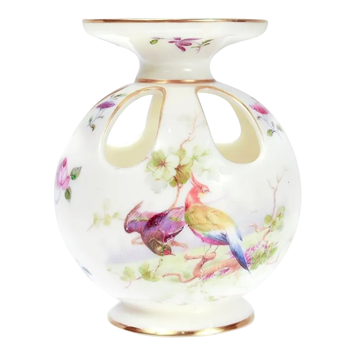 Antique Royal Worcester Gilt Blush Ivory Porcelain Pomander Vase With ...