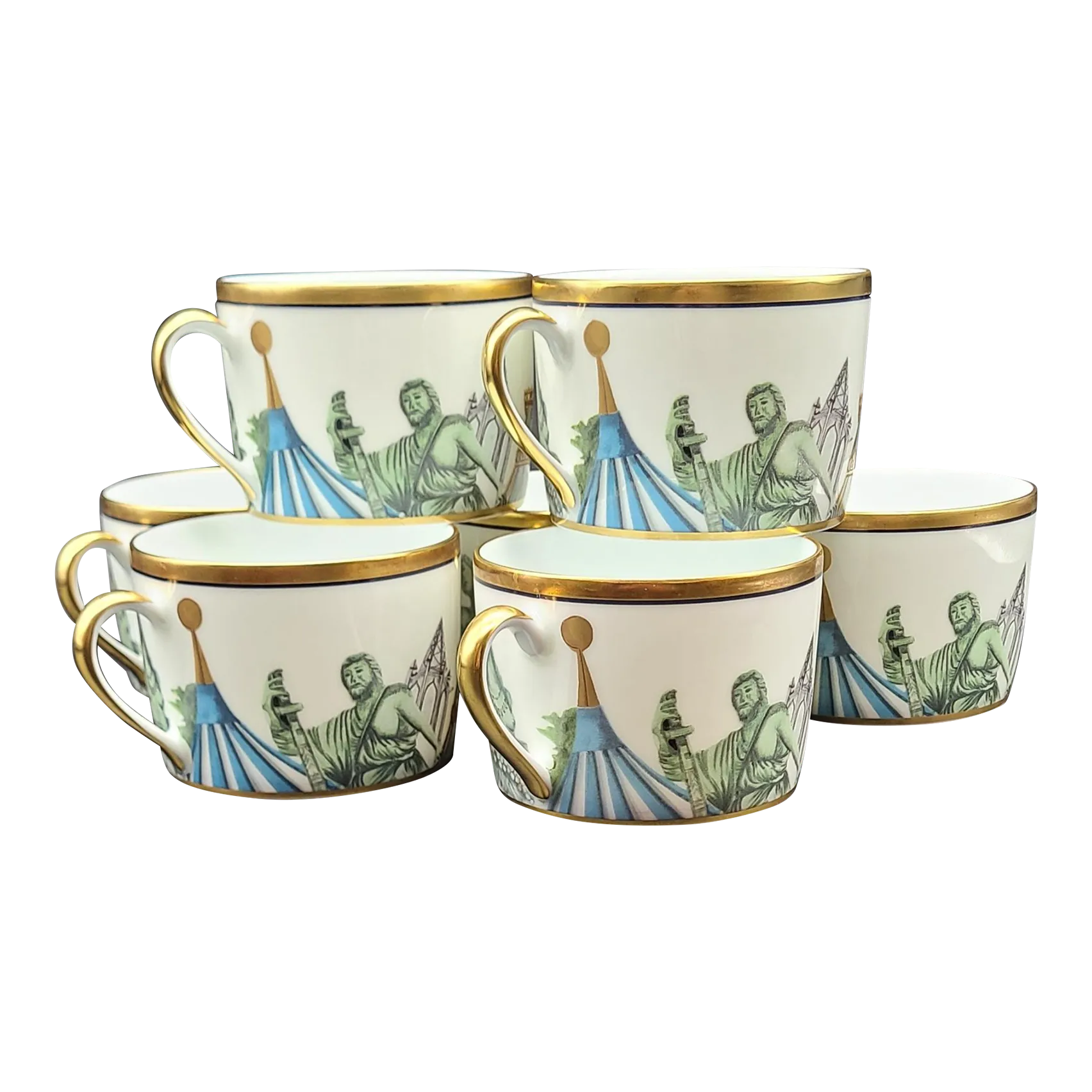 Vintage Metropoles Tea Cups - Set of 7 | Chairish