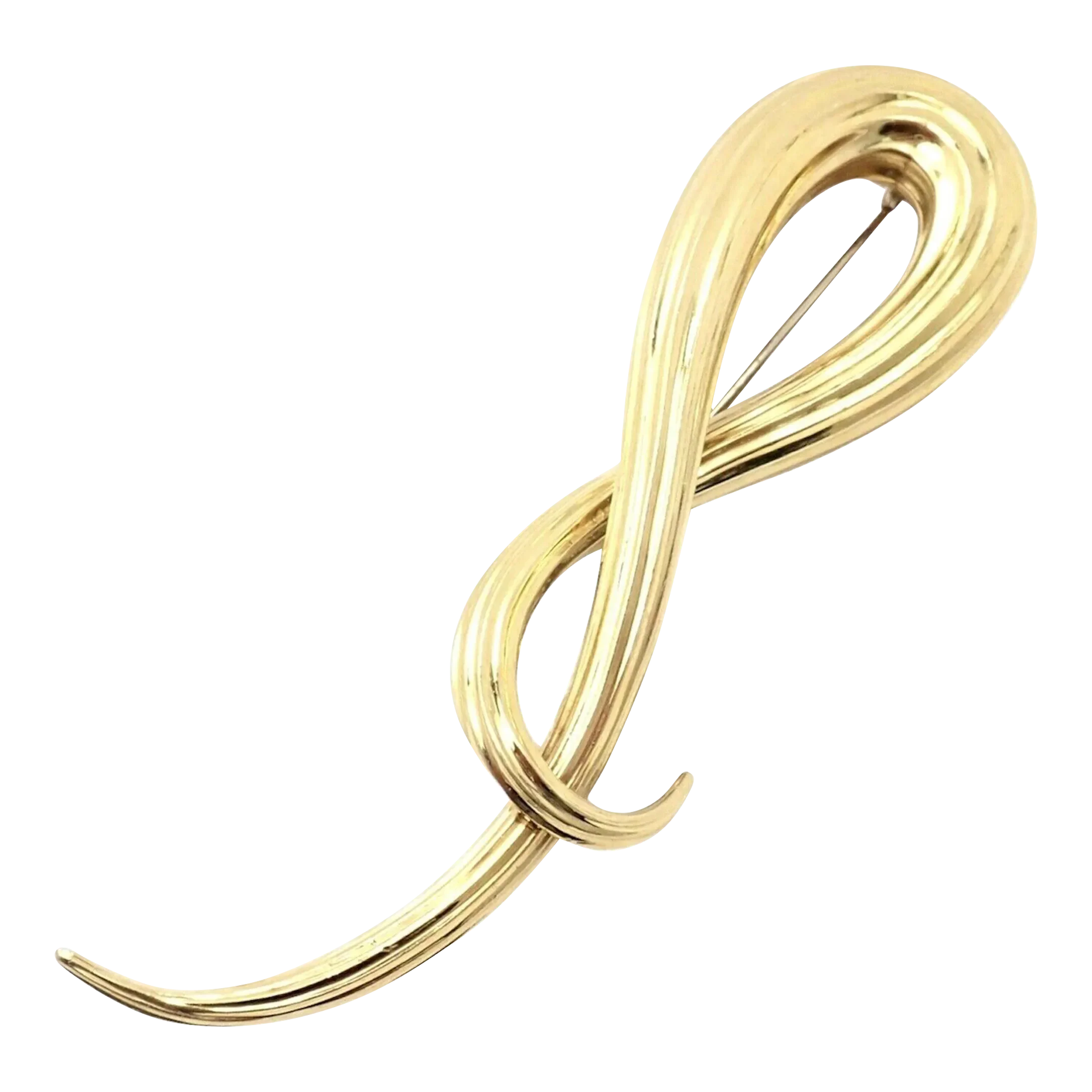 Henry Dunay 18k Yellow Gold Abstract Pin Brooch | Chairish