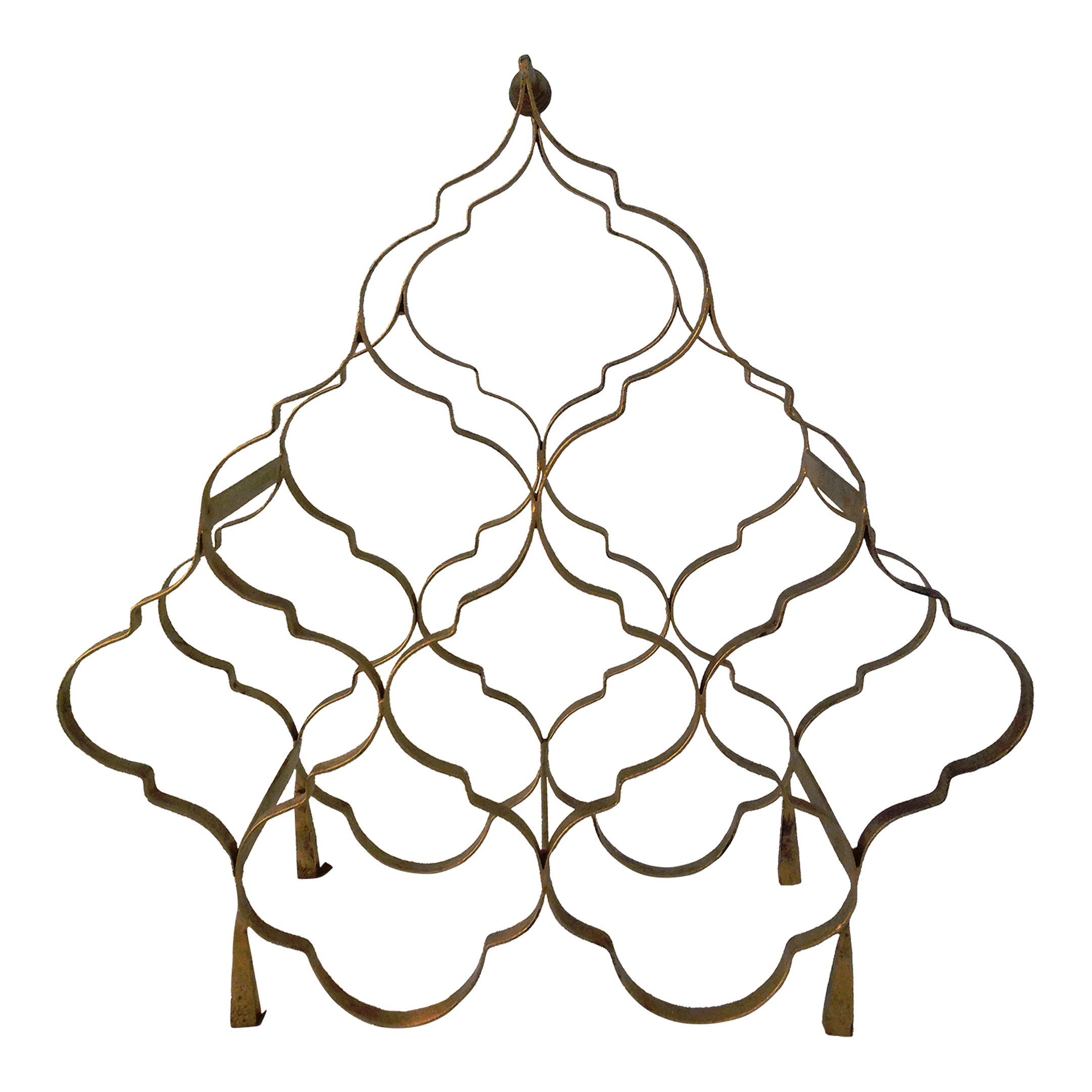 Moroccan Inspired Burnished Gold Metal Wine Rack | Chairish