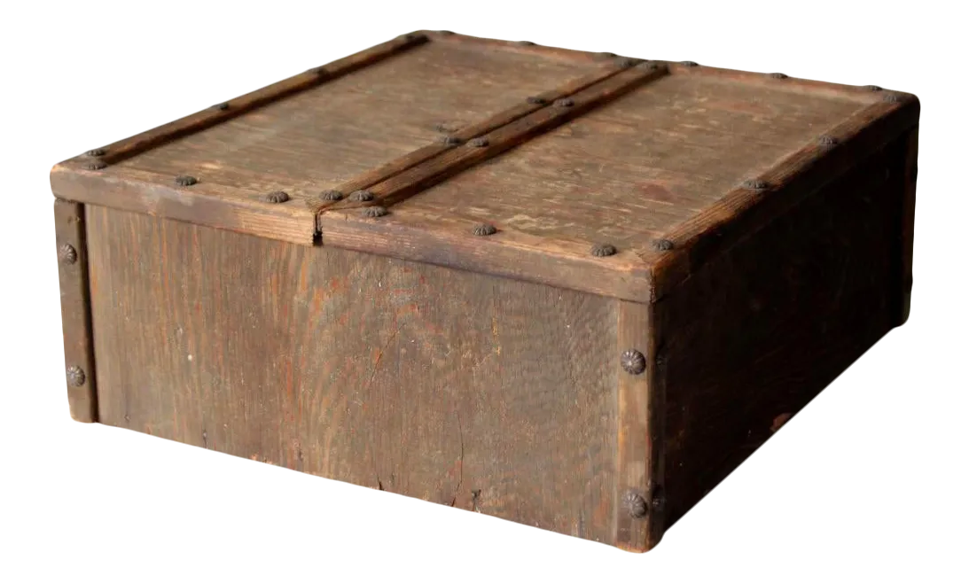 Vintage Split Double Door Wooden Box | Chairish