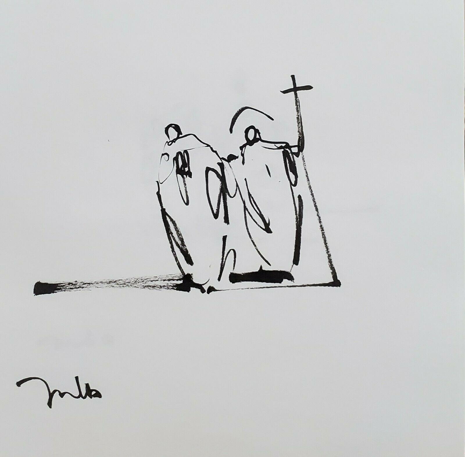Pen & Ink JOSE TRUJILLO Expressionism Pen Ink Paper 6x6 Collectible ...