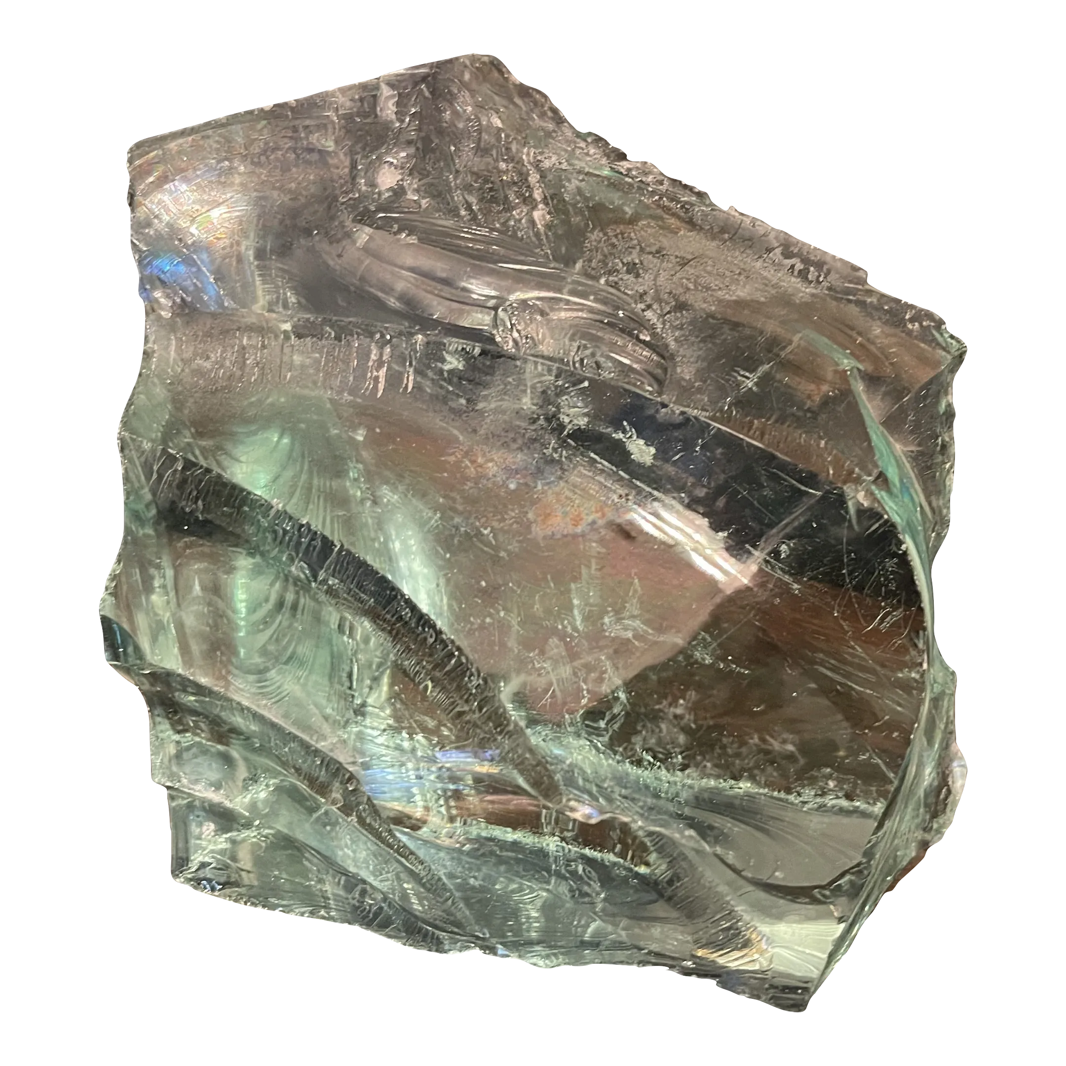 Early 20th Century Large Light Blue Slag Glass Cullet | Chairish