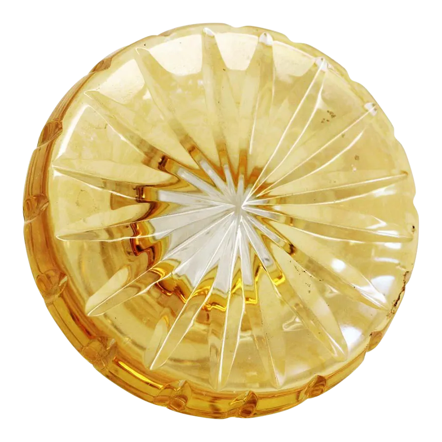 Vintage Clear Orange Glass Stopper | Chairish