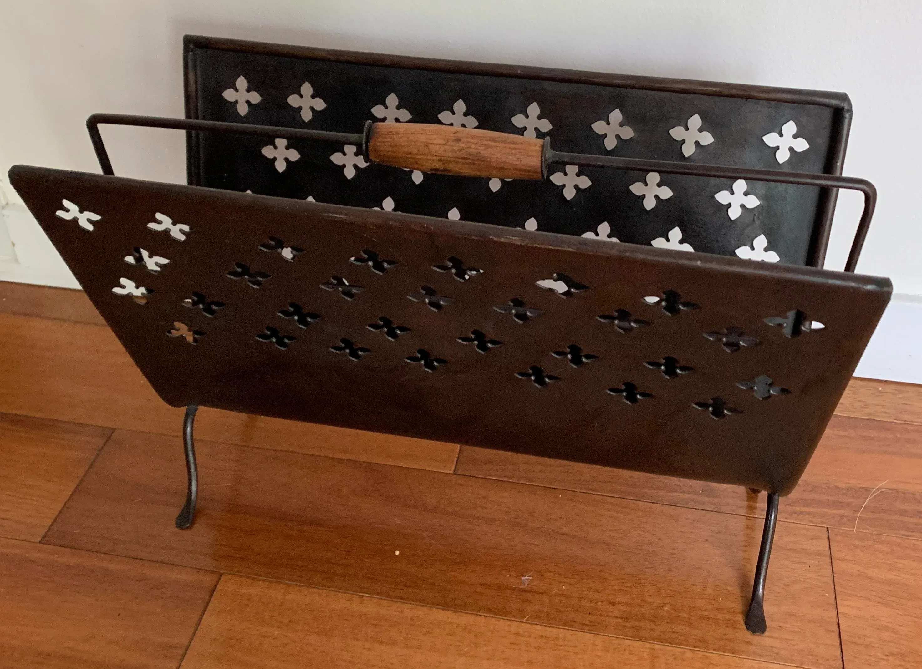 Rustic Copper Magazine Rack Vintage Metal Magazine Rack Mid Century