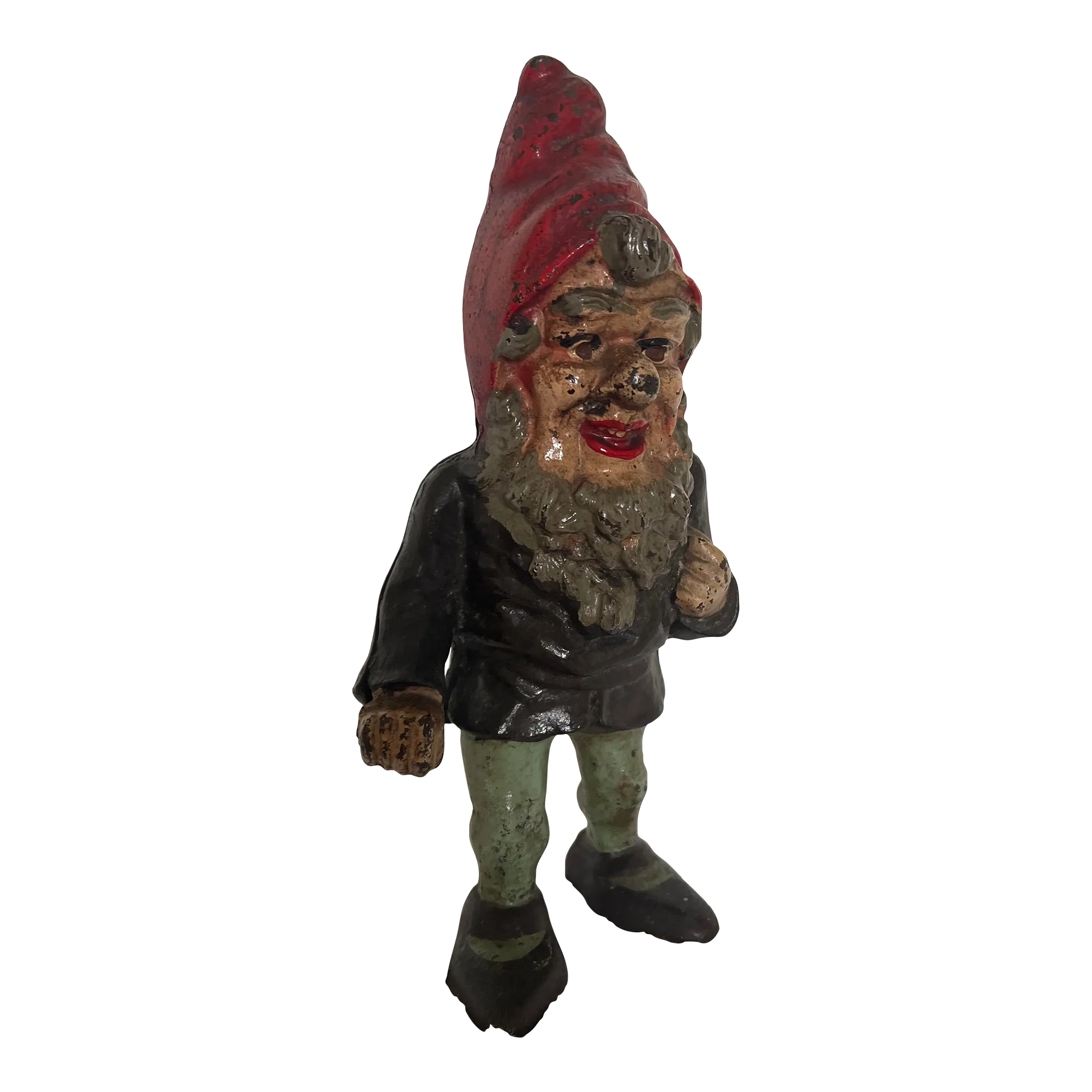 Late 20th Century Cast Iron Gnome | Chairish