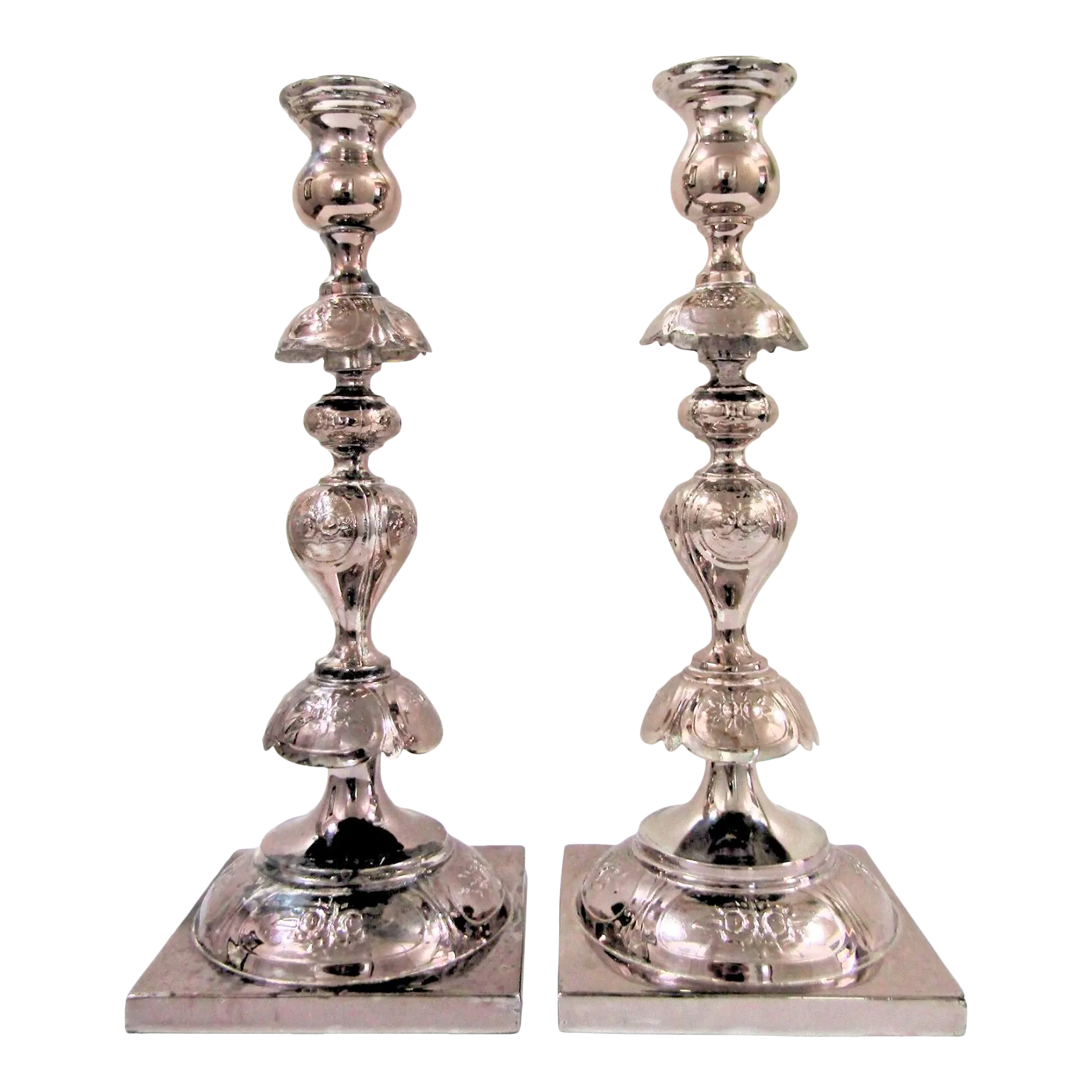 Antique Fraget N Plaque Sabbath Candlesticks 19th Century Judaica, a ...