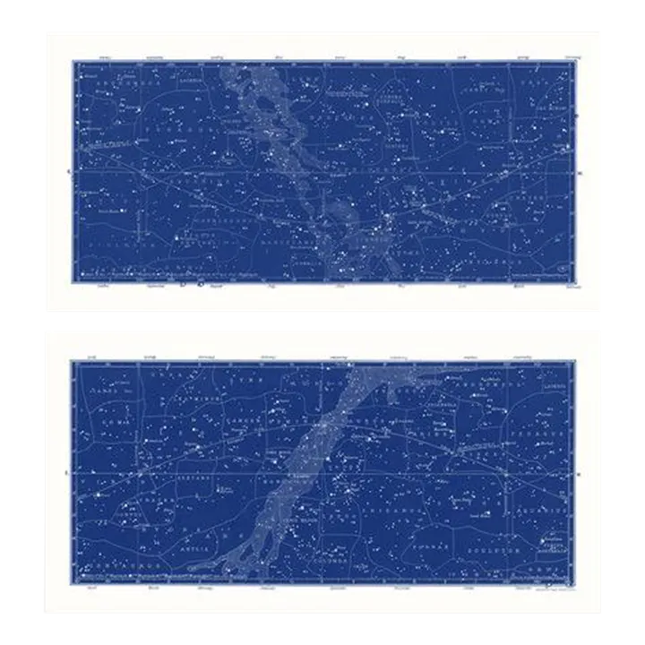 Nautical Constellation Map Prints - A Pair | Chairish