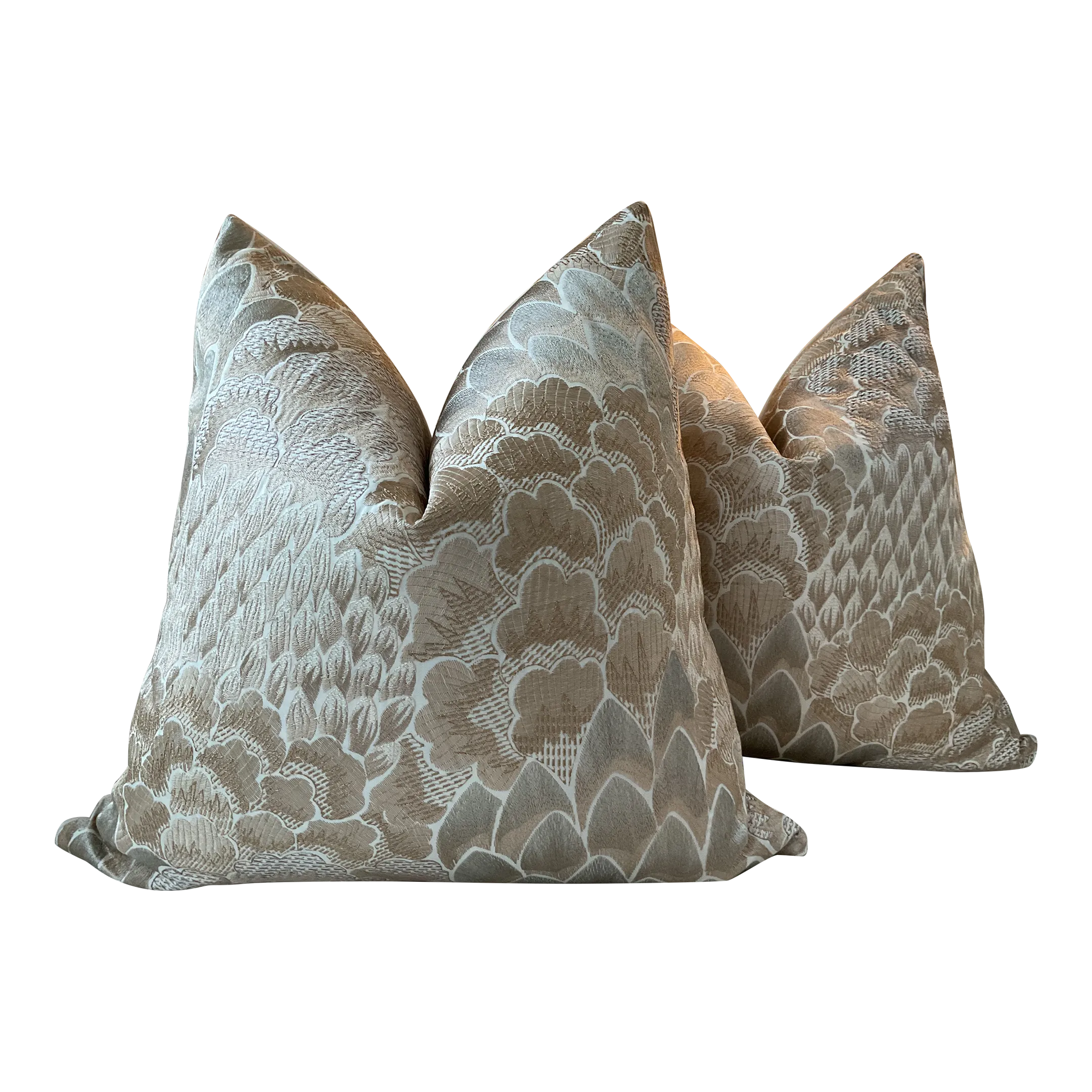 Cowtan and Tout “Coromandel” in Sand Pillows With Plush Down Inserts- a ...