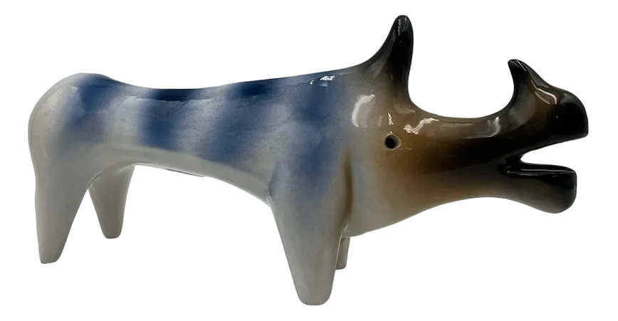 Handmade Ceramic Rhinoceros Sculpture by Roberto Rigon, 1970s | Chairish