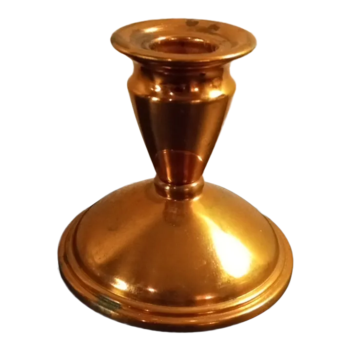 1980s Copper Console Single Taper Candlestick Holder | Chairish