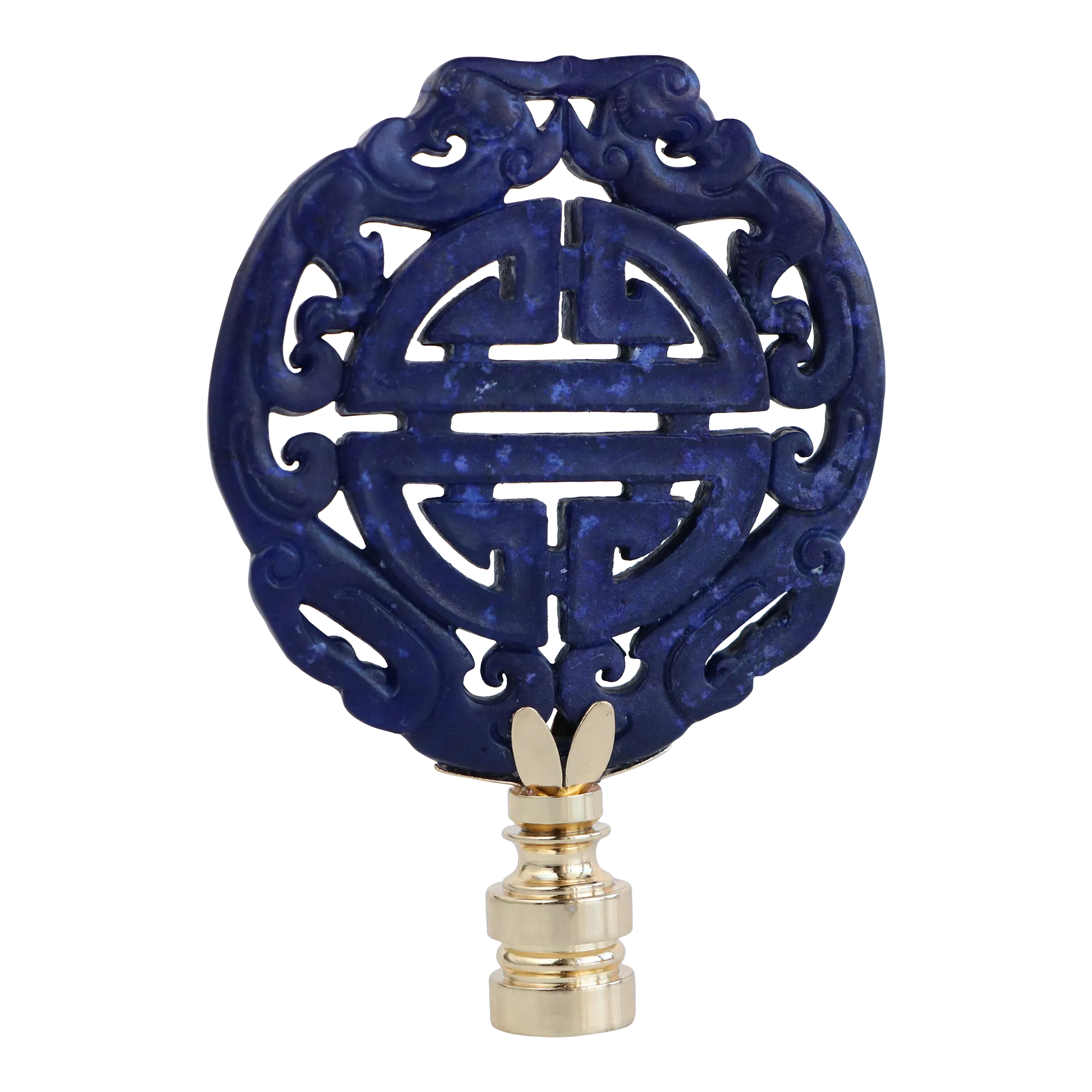 Chinese Longevity Symbol Lamp Finial on Brass Hardware | Chairish