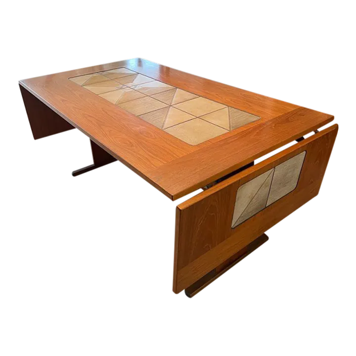 1970s Vintage Mid-Century Modern Gangso Mobler Teak & Botanical Tile ...