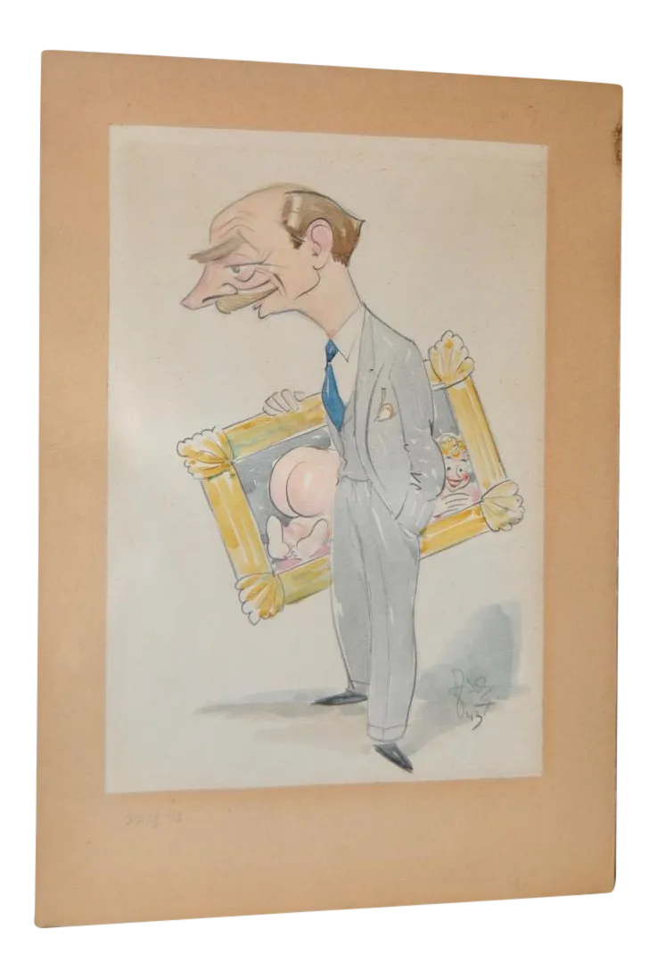 Humorous Original Cartoon Illustration c.1940s | Chairish