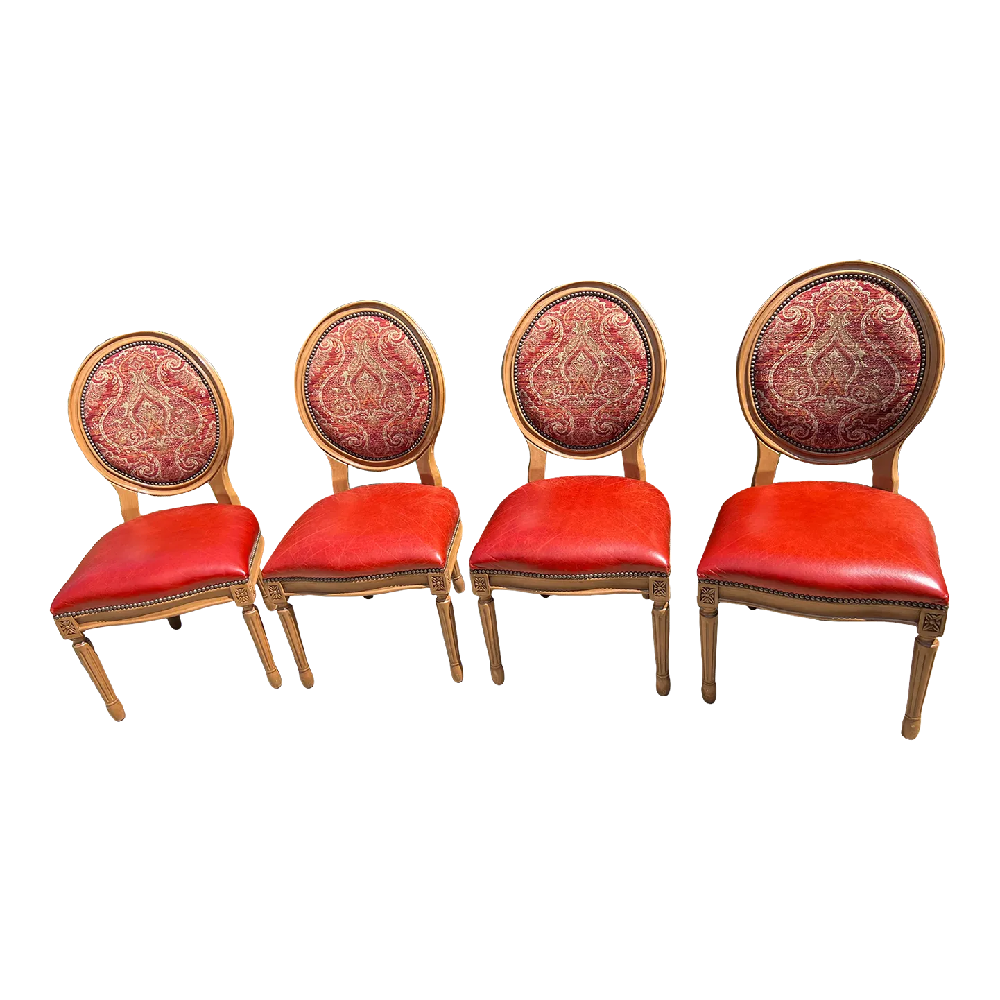 Frontgate Langston Leather Dining Round Back Side Chairs- Set of 4 ...