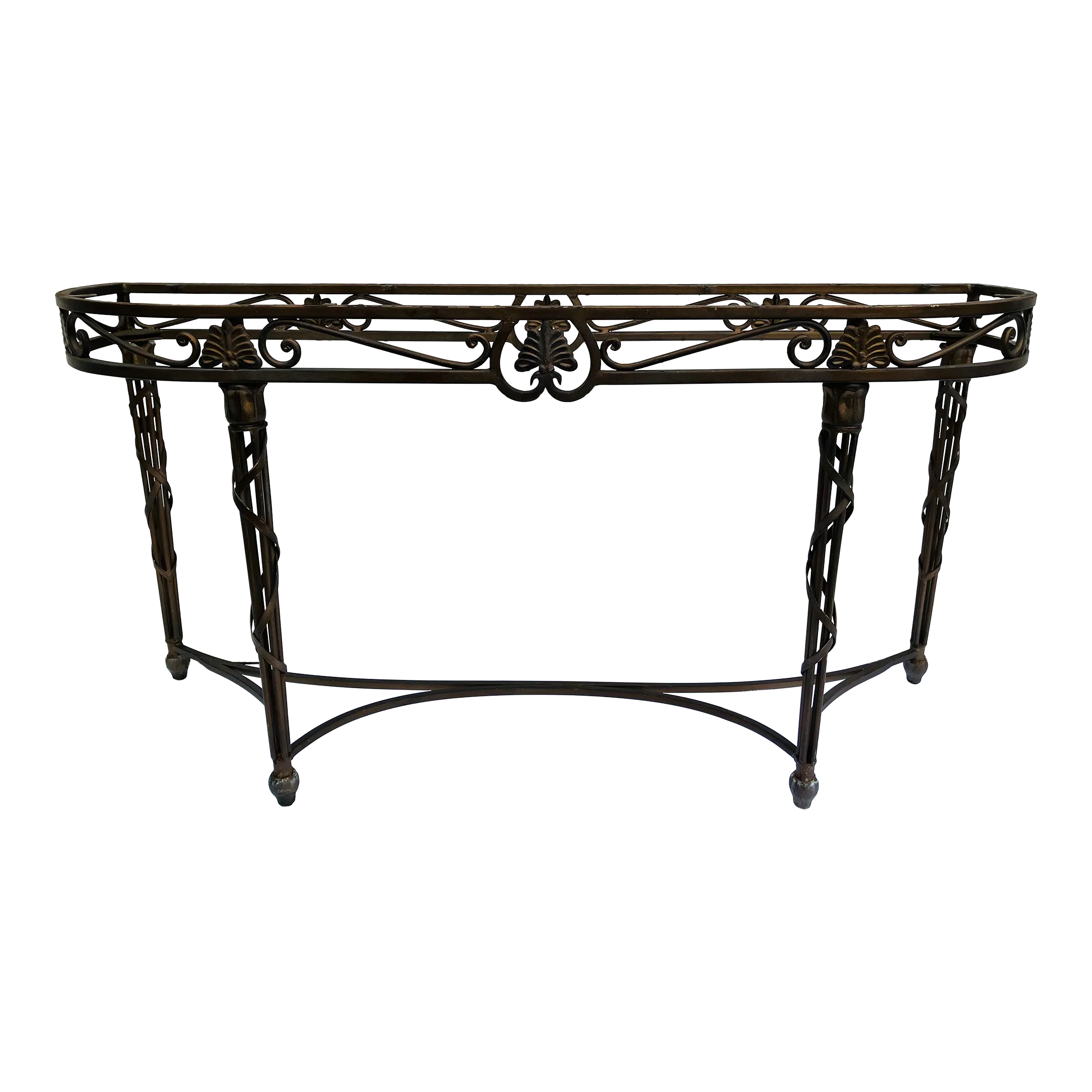 1970s Art Deco Style Iron Console Table Base | Chairish