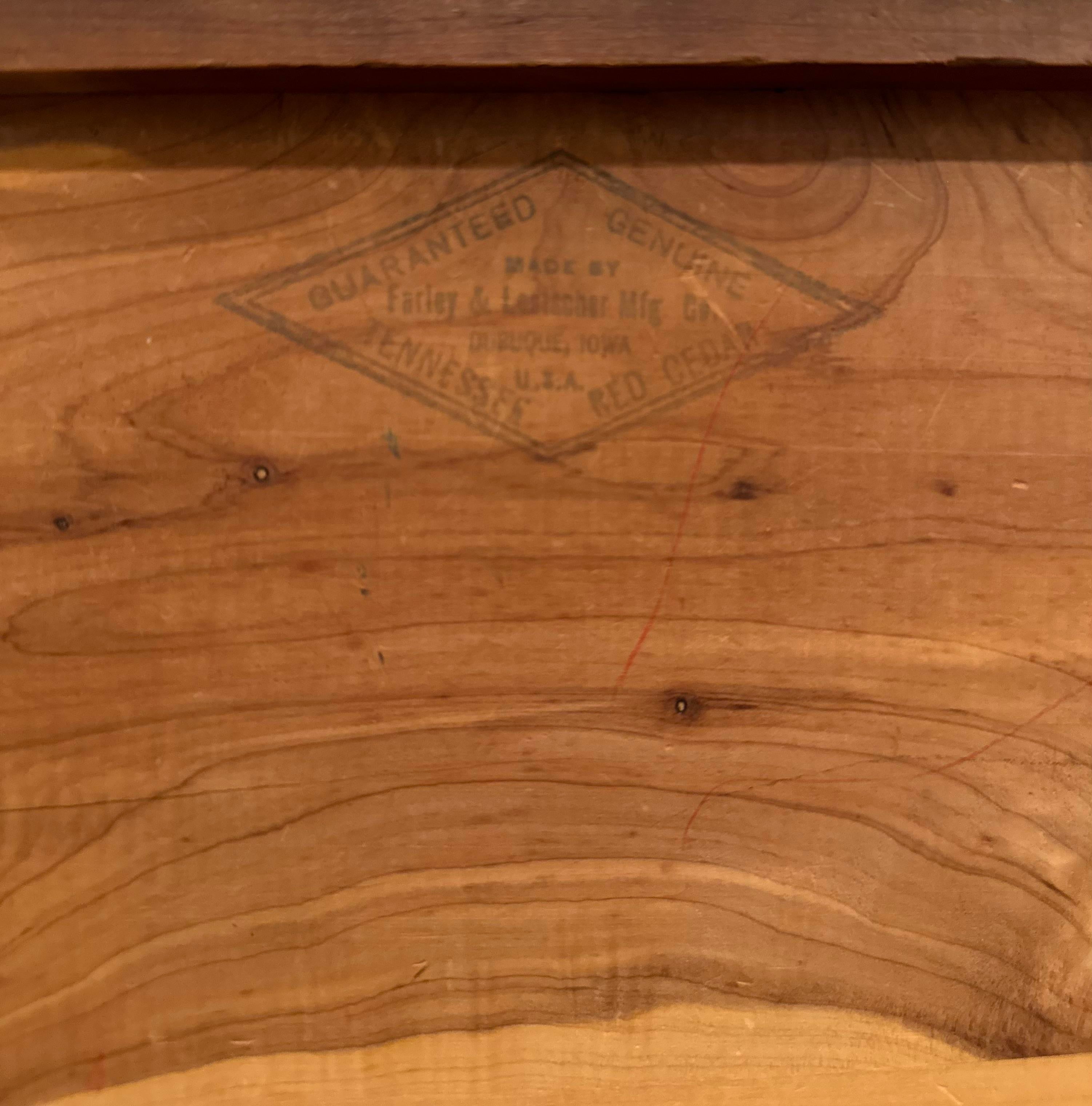 1950s Farley and Loetscher Small Cedar Chest