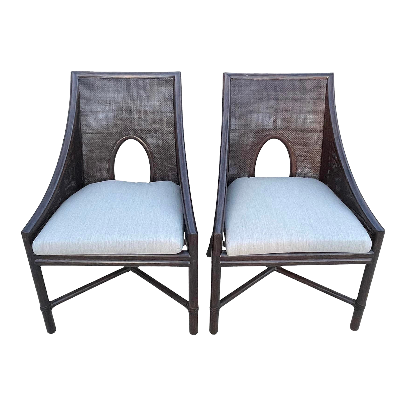 Barbara Barry for McGuire Caned Arm Chair - Set of 2 | Chairish