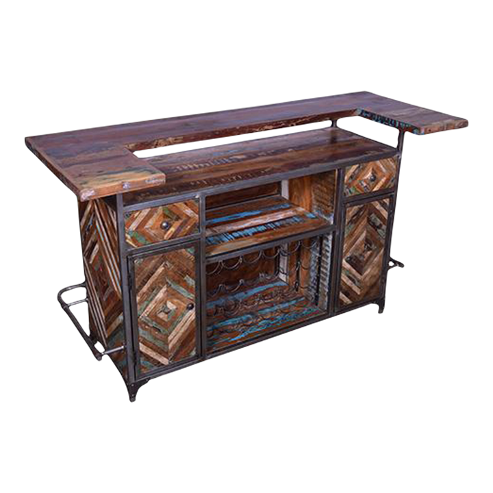 Brown Javier Home Bar Counter | Chairish