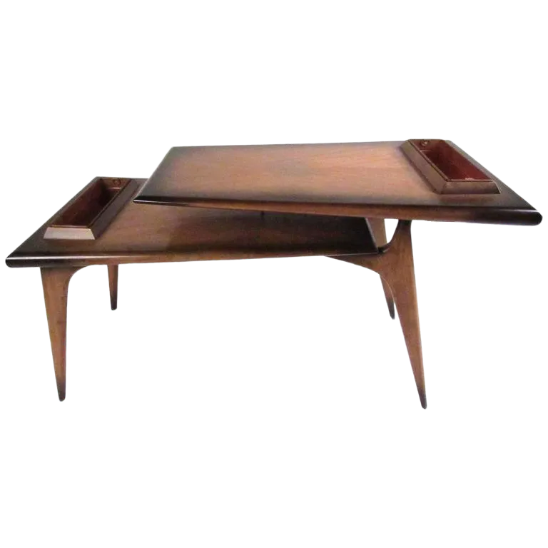 Mid-Century Modern Two-Tier Mahogany Coffee Table | Chairish