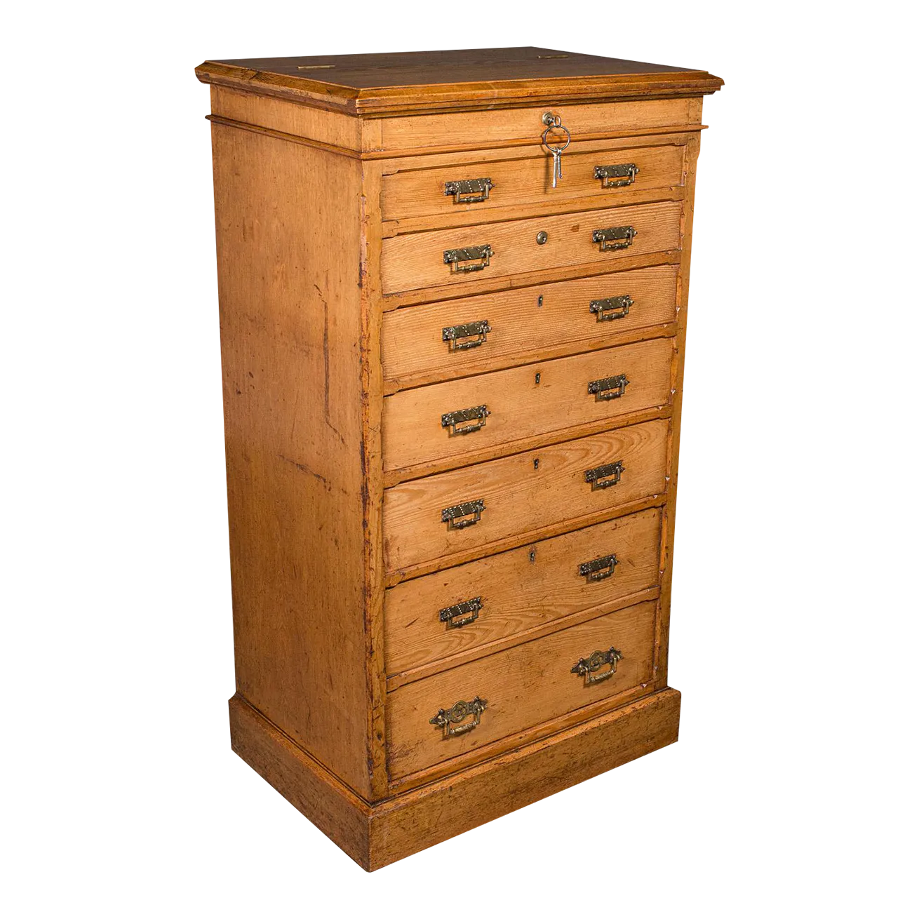1890's Antique Banker's Chest of Drawers | Chairish