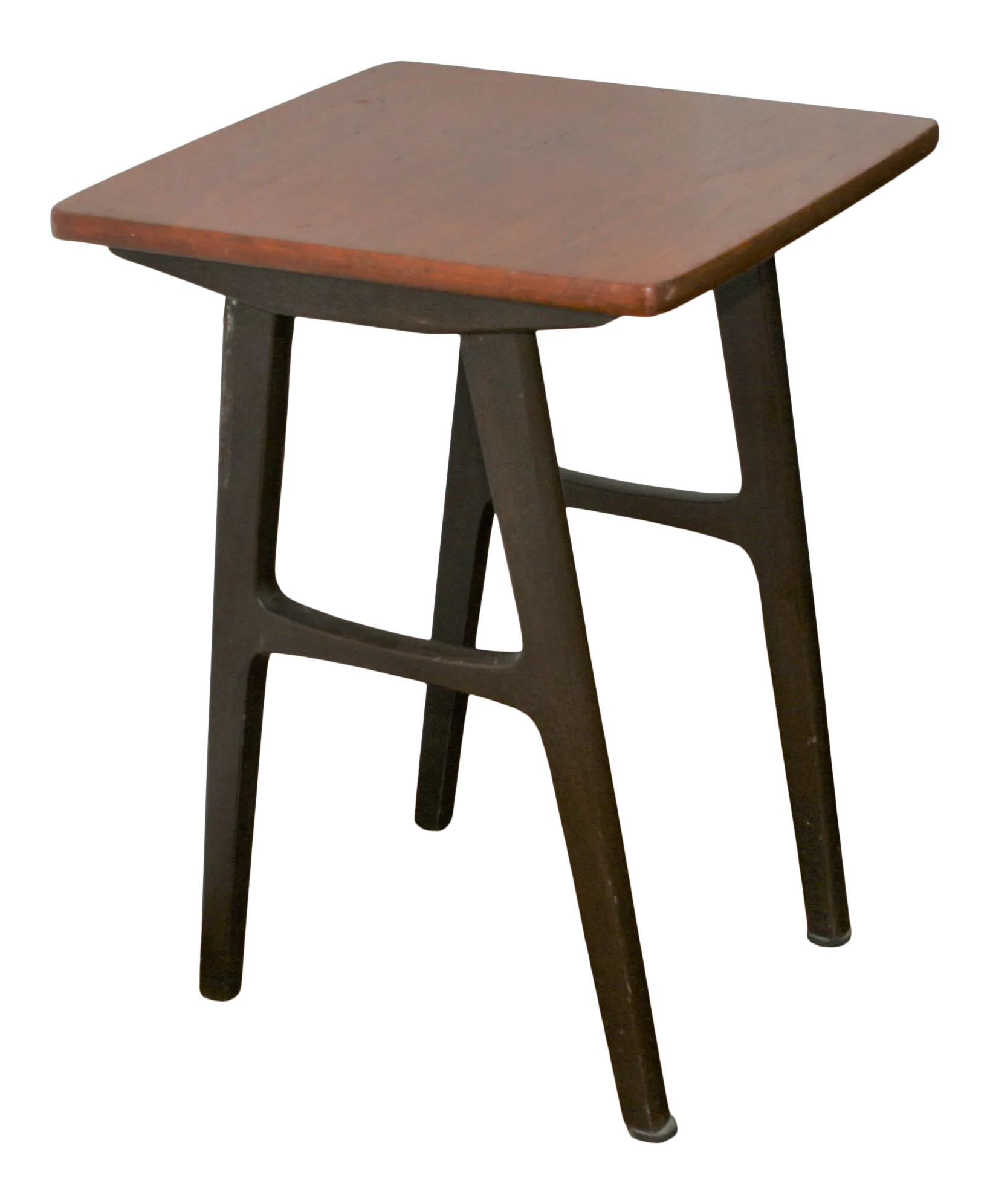 Mid Century Modern Small Square Two Tone Wood Accent Table | Chairish