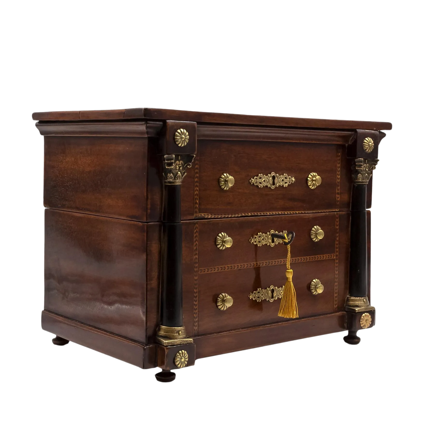 1820 French Empire Mahogany Tantalus Box | Chairish